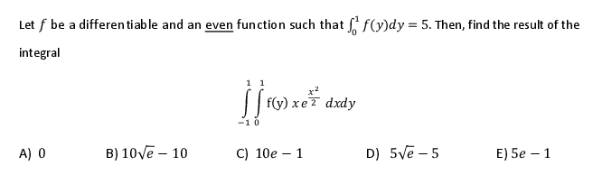 Solved Let f be a differen tiable and an even function such | Chegg.com