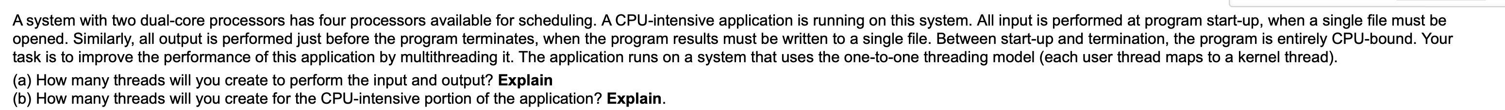 Solved A system with two dual-core processors has four | Chegg.com