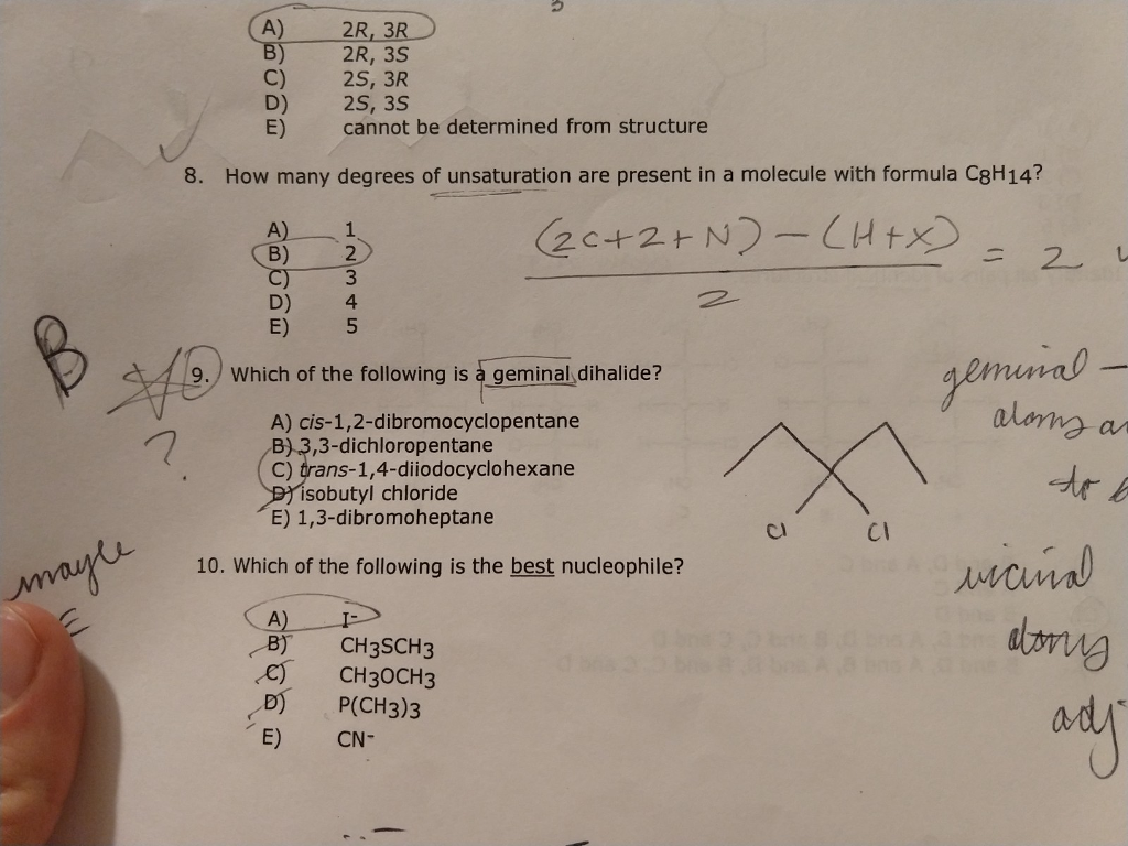 Solved A) 2R, 3R C) D) E) 2R, 3S 25, 3R 2S, 3S cannot be | Chegg.com