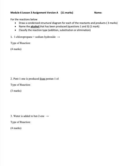 Solved Name: Module 6 Lesson 3 Assignment Version A (11 | Chegg.com