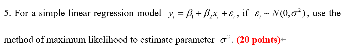 Solved 5. For a simple linear regression model | Chegg.com