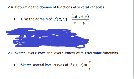 Solved IV.A. Determine the domain of functions of several | Chegg.com