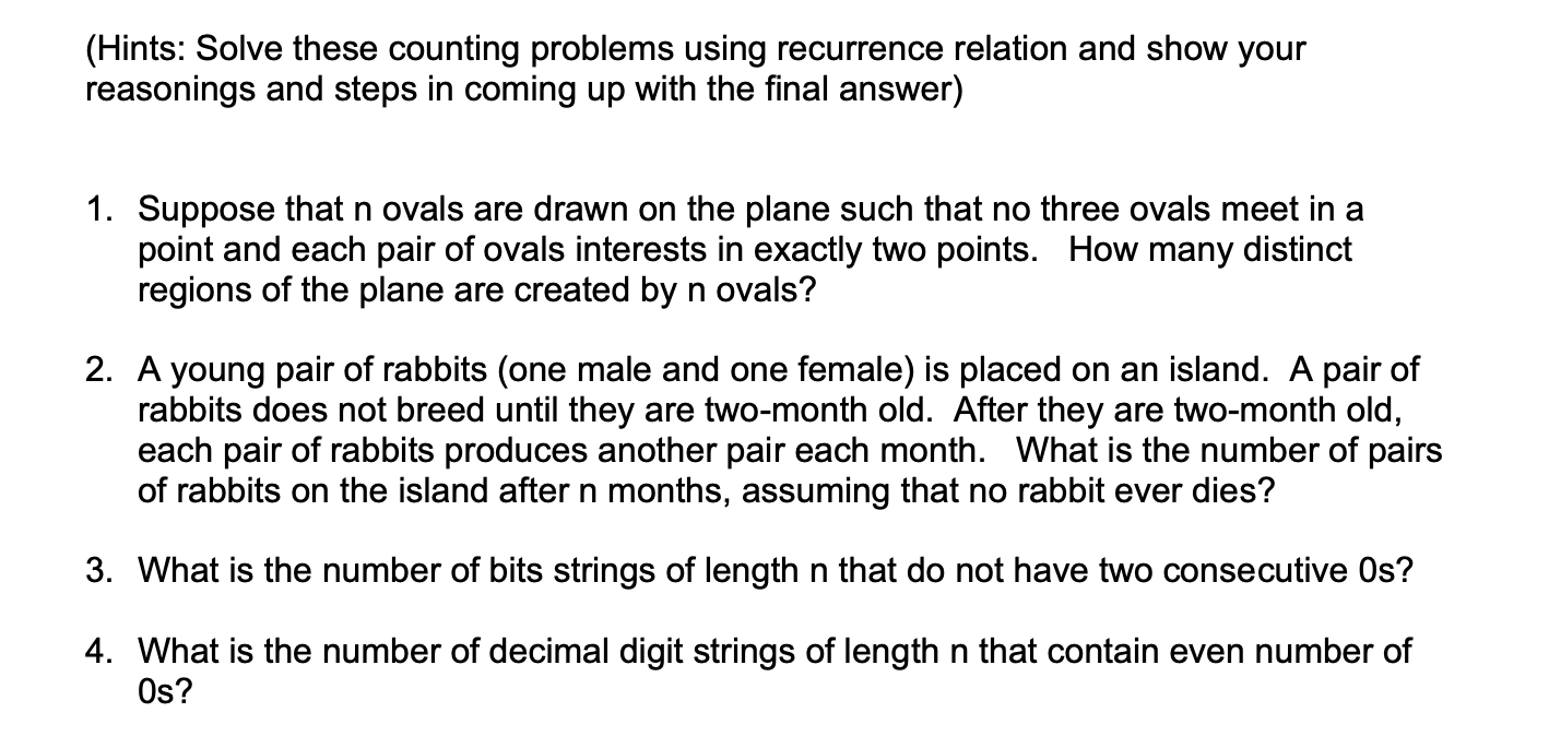 Solved (Hints: Solve these counting problems using | Chegg.com