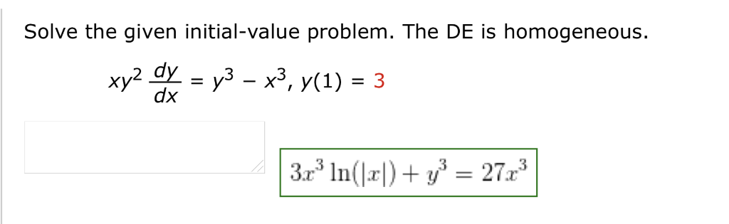 Solved Solve the given initial-value problem. The DE is | Chegg.com