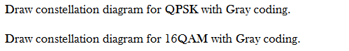 Solved Draw constellation diagram for QPSK with Gray coding | Chegg.com