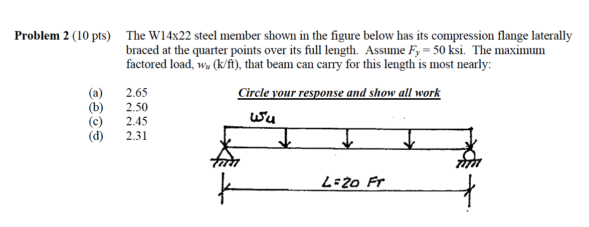 Solved Problem 2 (10 pts) The W14x22 steel member shown in | Chegg.com