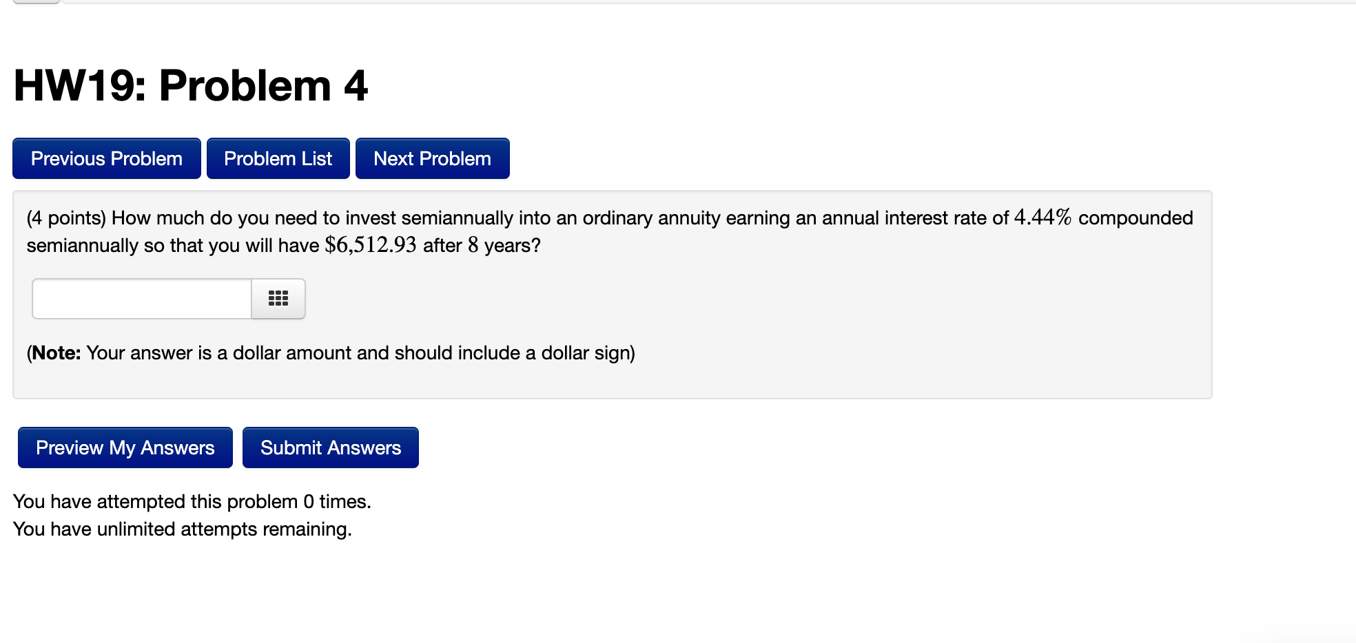 Solved HW19: Problem 4 Previous Problem Problem List Next | Chegg.com