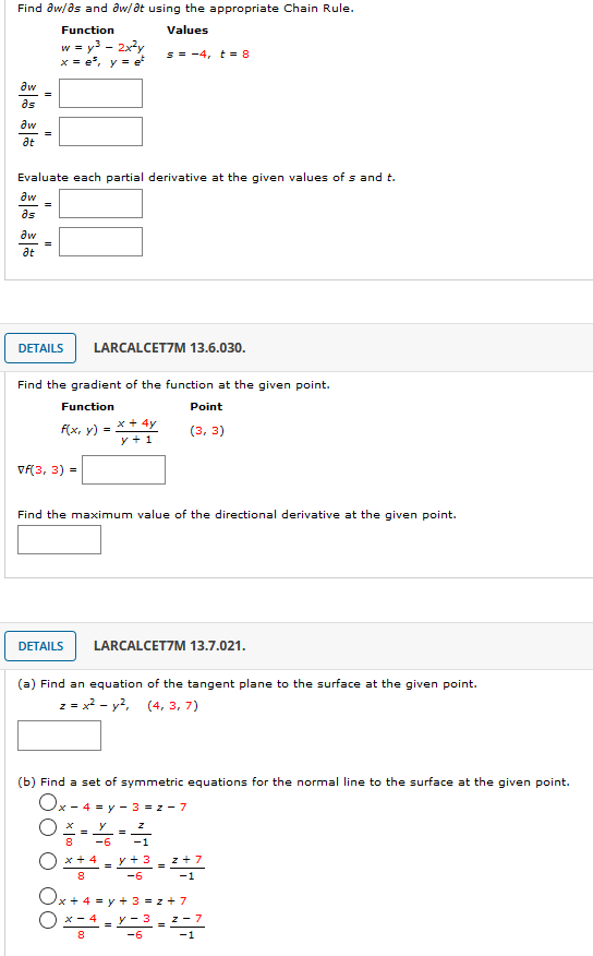 Solved Find Ow/ds and Owl at using the appropriate Chain | Chegg.com
