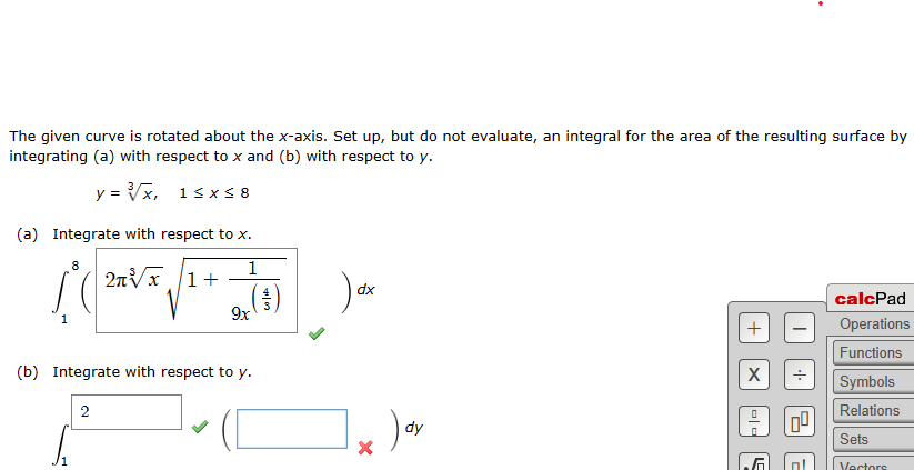 Solved The given curve is rotated about the x-axis. Set up, | Chegg.com