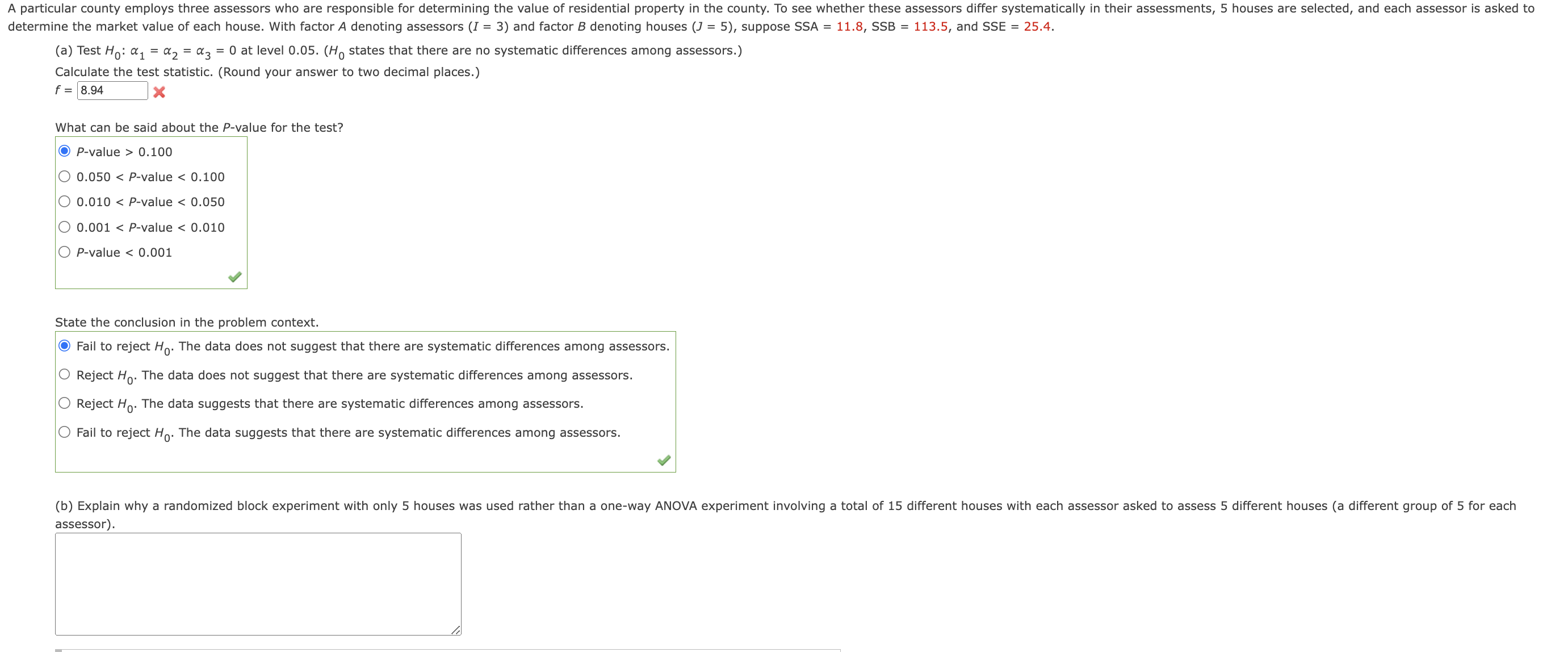 Solved An experiment was carried out to investigate the | Chegg.com