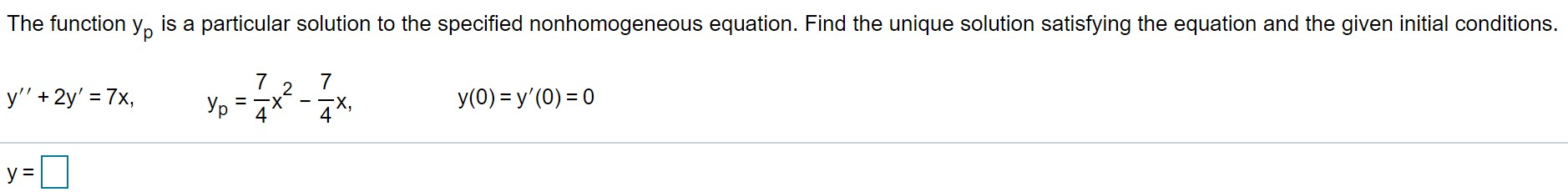 Solved The function yp is a particular solution the | Chegg.com