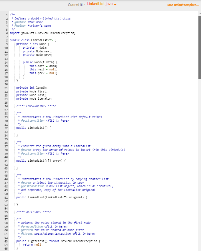 Solved /∗∗ * Returns the value stored in the last node * | Chegg.com