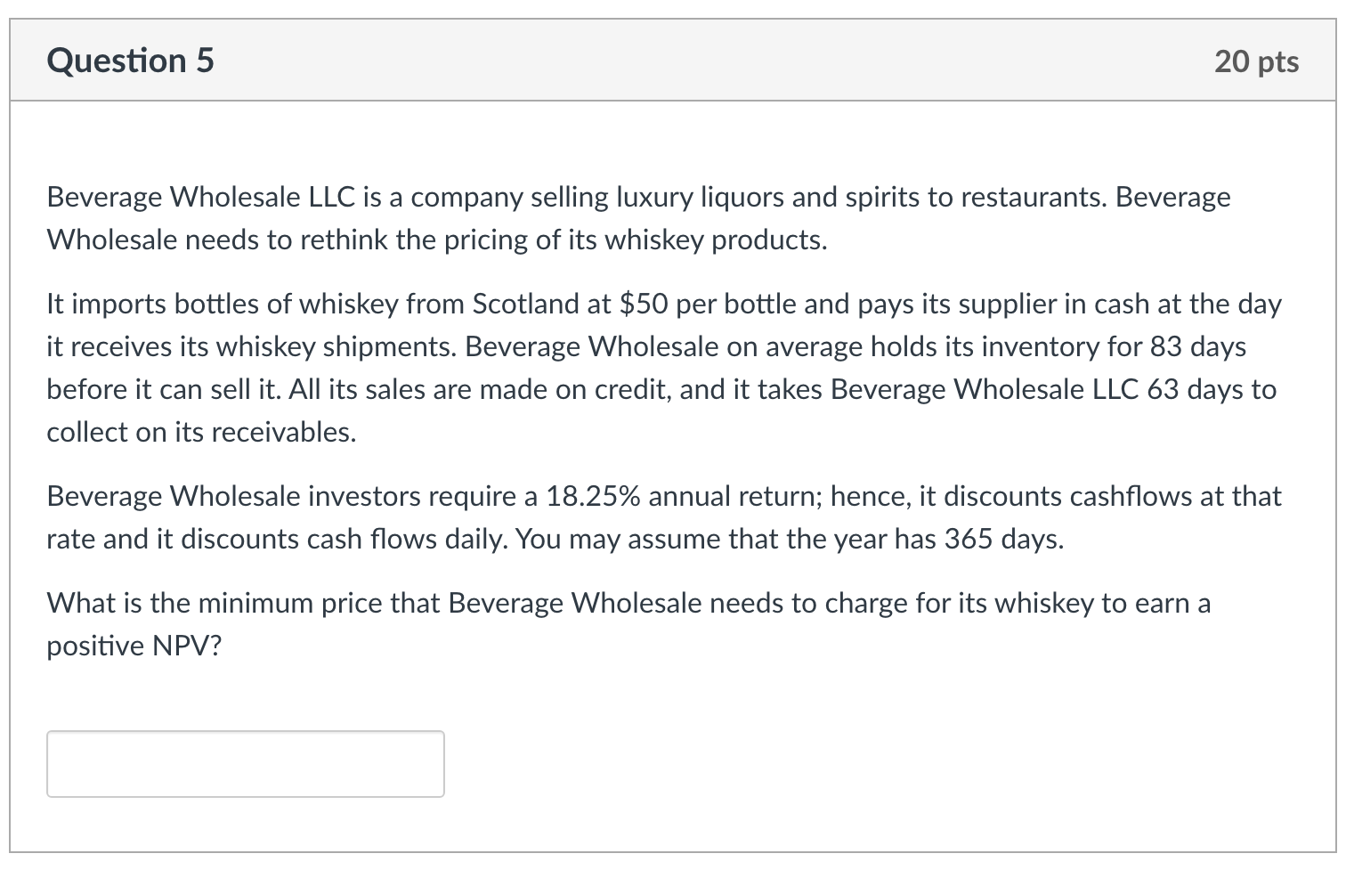 Solved Beverage Wholesale LLC is a company selling luxury | Chegg.com