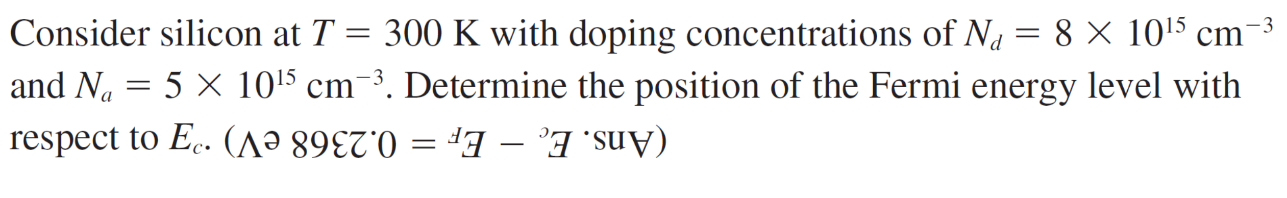 Solved Consider silicon at T=300K ﻿with doping | Chegg.com