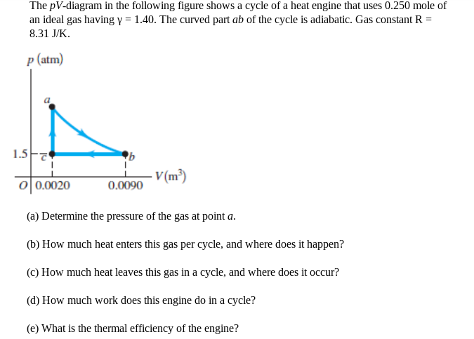 Solved The pV-diagram in the following figure shows a cycle | Chegg.com