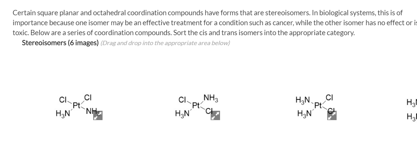 Solved Certain square planar and octahedral coordination | Chegg.com