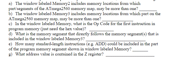 Solved a) The window labeled Memory2 includes memory | Chegg.com