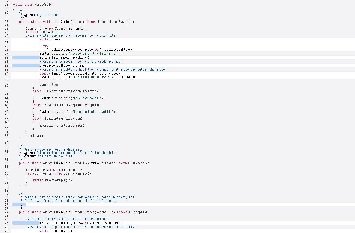 { exception.printStackTrace(); } in.close(): niin | Chegg.com