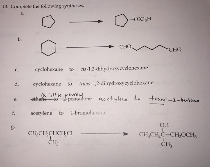 Solved 14. Complete the following syntheses. a. b. CHO CHO | Chegg.com