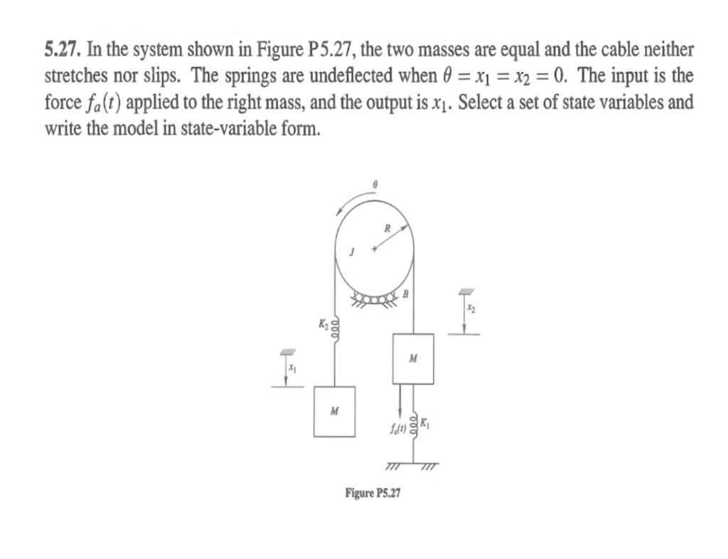 Solved 5.27. In the system shown in Figure P5.27, the two | Chegg.com