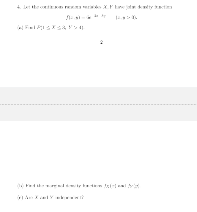 Solved 4. Let the continuous random variables X,Y have joint | Chegg.com
