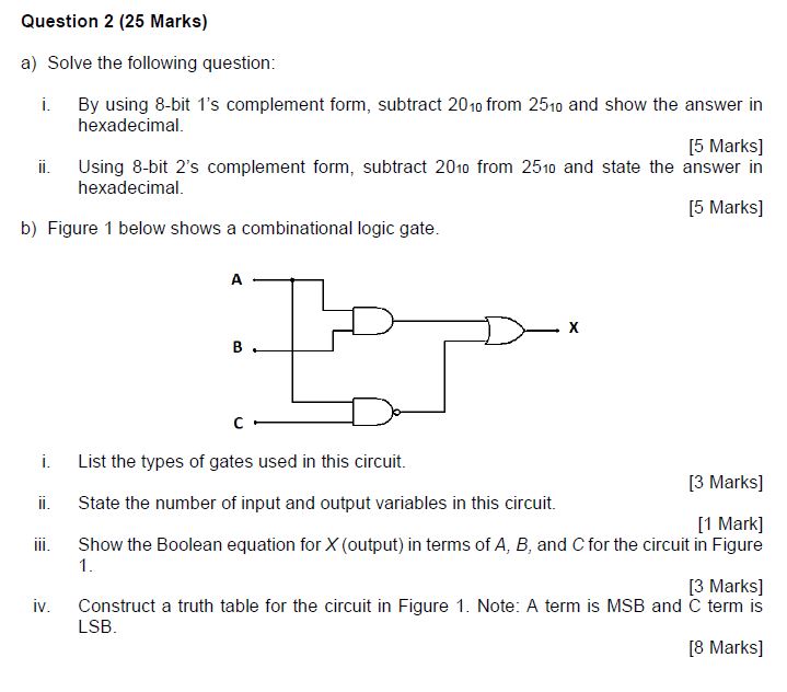 Solved Question 2 (25 Marks) a) Solve the following | Chegg.com
