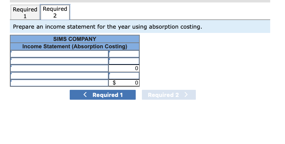 Solved Sims Company began operations on January 1 . Its cost | Chegg.com