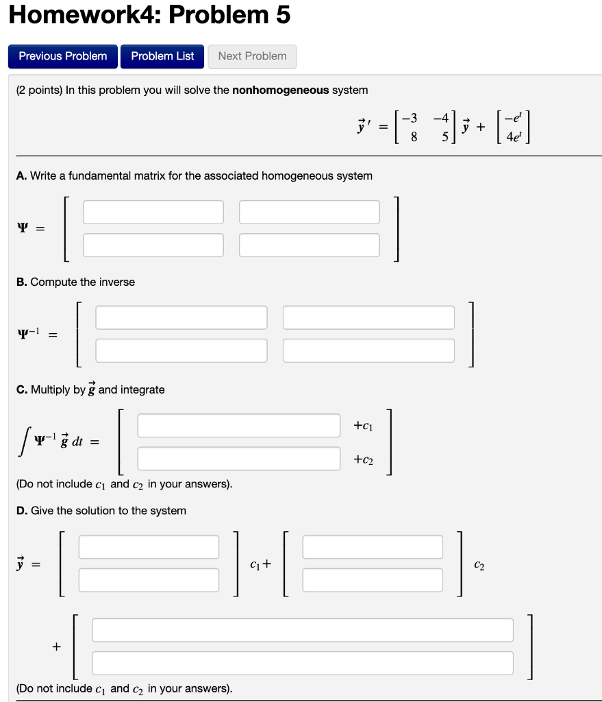 Solved Homework4 Problem 5 Previous Problem Problem List 