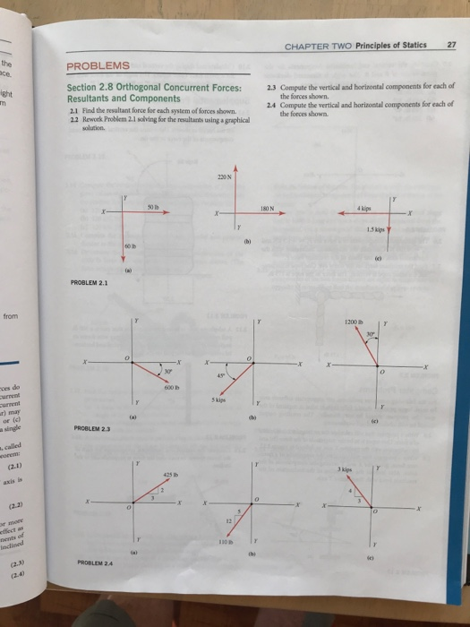Solved CHAPTER TWO Principles of Statics 27 PROBLEMS ce | Chegg.com