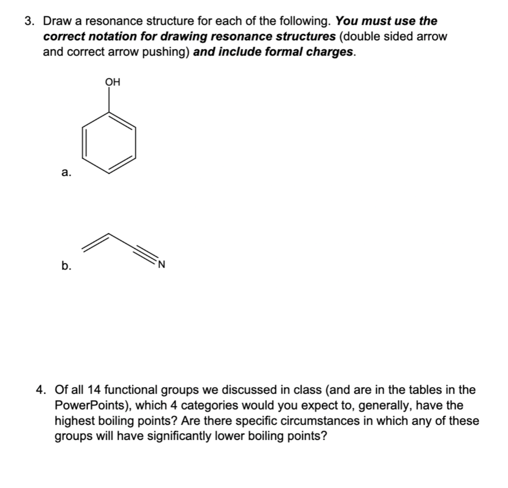 Solved 3. Draw a resonance structure for each of the | Chegg.com