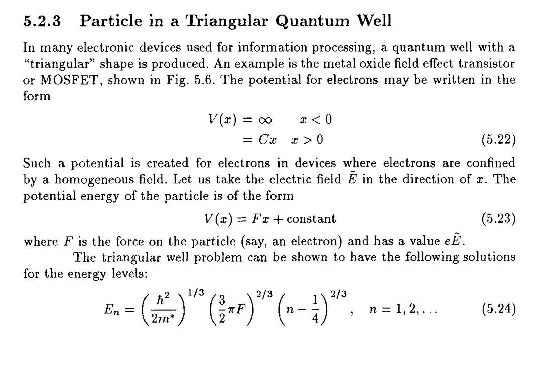 Solved Prove relation 5.24 Particle in triangular potential | Chegg.com