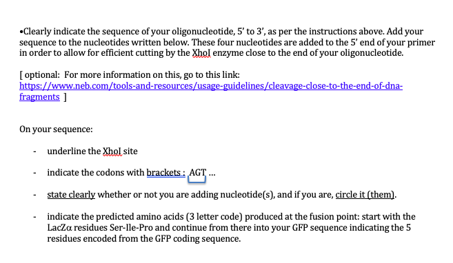 Solved 5. In lab, you amplified the GFP coding sequence by | Chegg.com