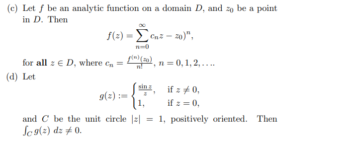 Solved (c) Let f be an analytic function on a domain D, and | Chegg.com