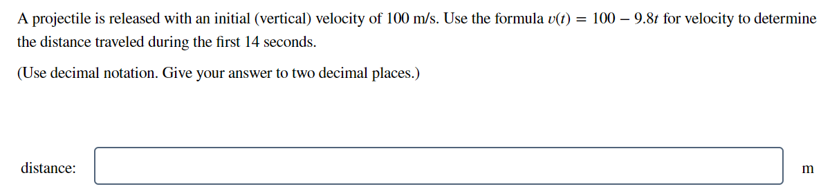 Solved A projectile is released with an initial (vertical) | Chegg.com