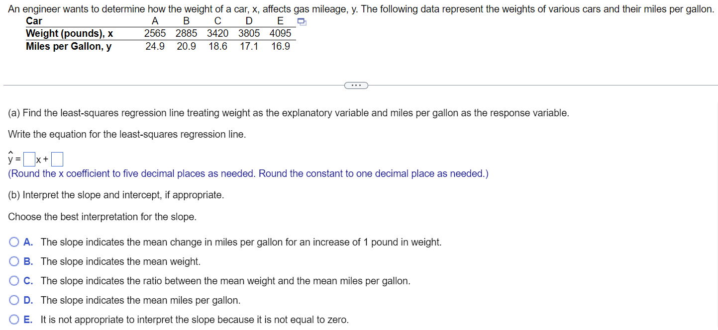 Solved (a) Find the least-squares regression line treating | Chegg.com