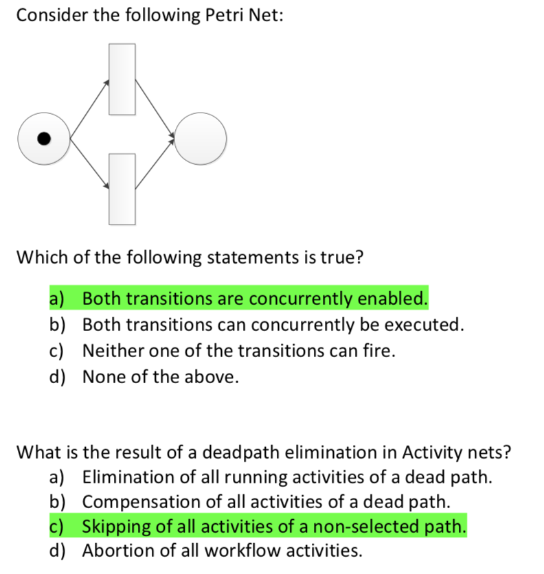 Solved Consider the following Petri Net: Which of the | Chegg.com