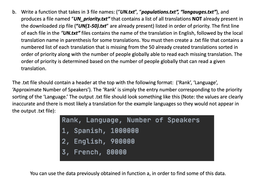 Solved Function 3 – Geographical Language Analysis You are a | Chegg.com