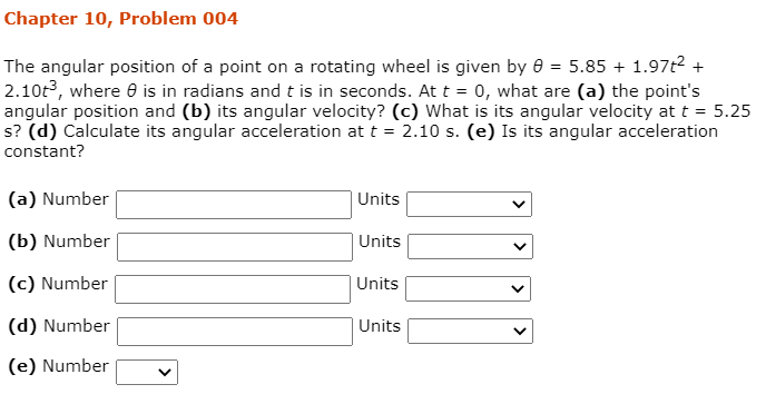 Solved Chapter 10, Problem 004 The angular position of a | Chegg.com