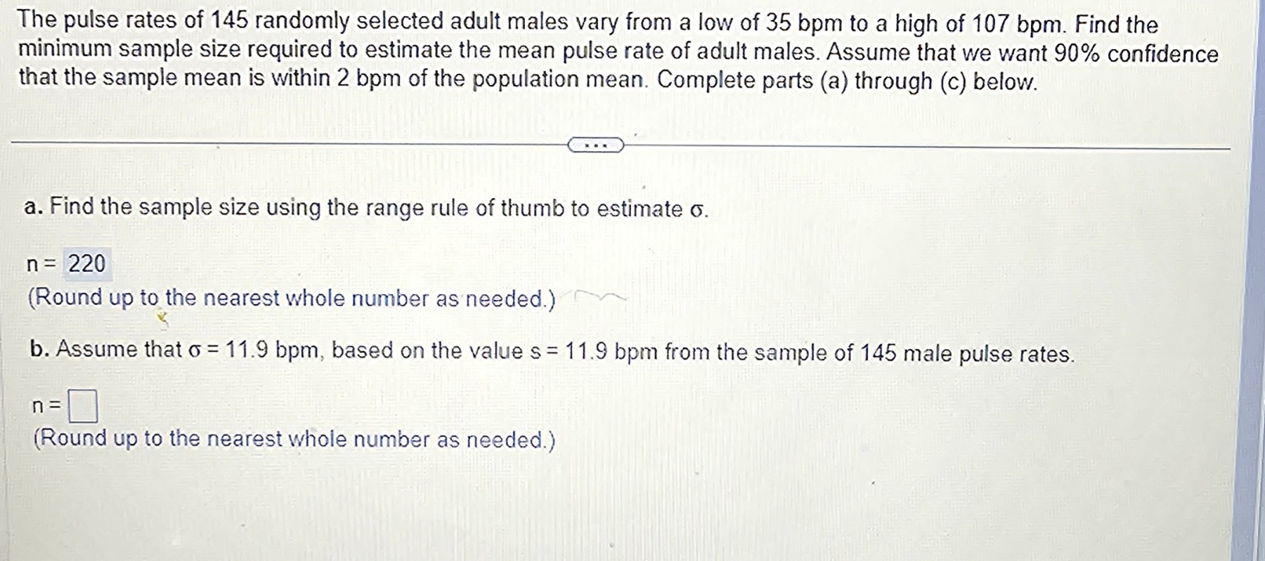 Solved The pulse rates of 145 randomly selected adult males | Chegg.com