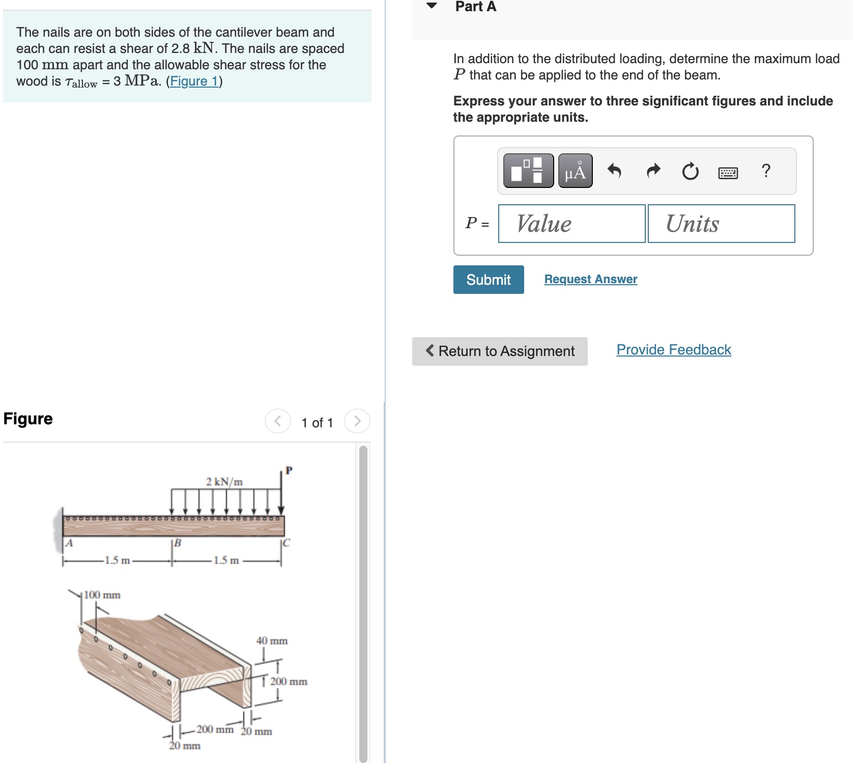 Solved The nails are on both sides of the cantilever beam | Chegg.com