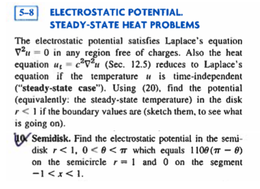 Solved ELECTROSTATIC POTENTIAL. STEADY-STATE HEAT PROBLEMS | Chegg.com