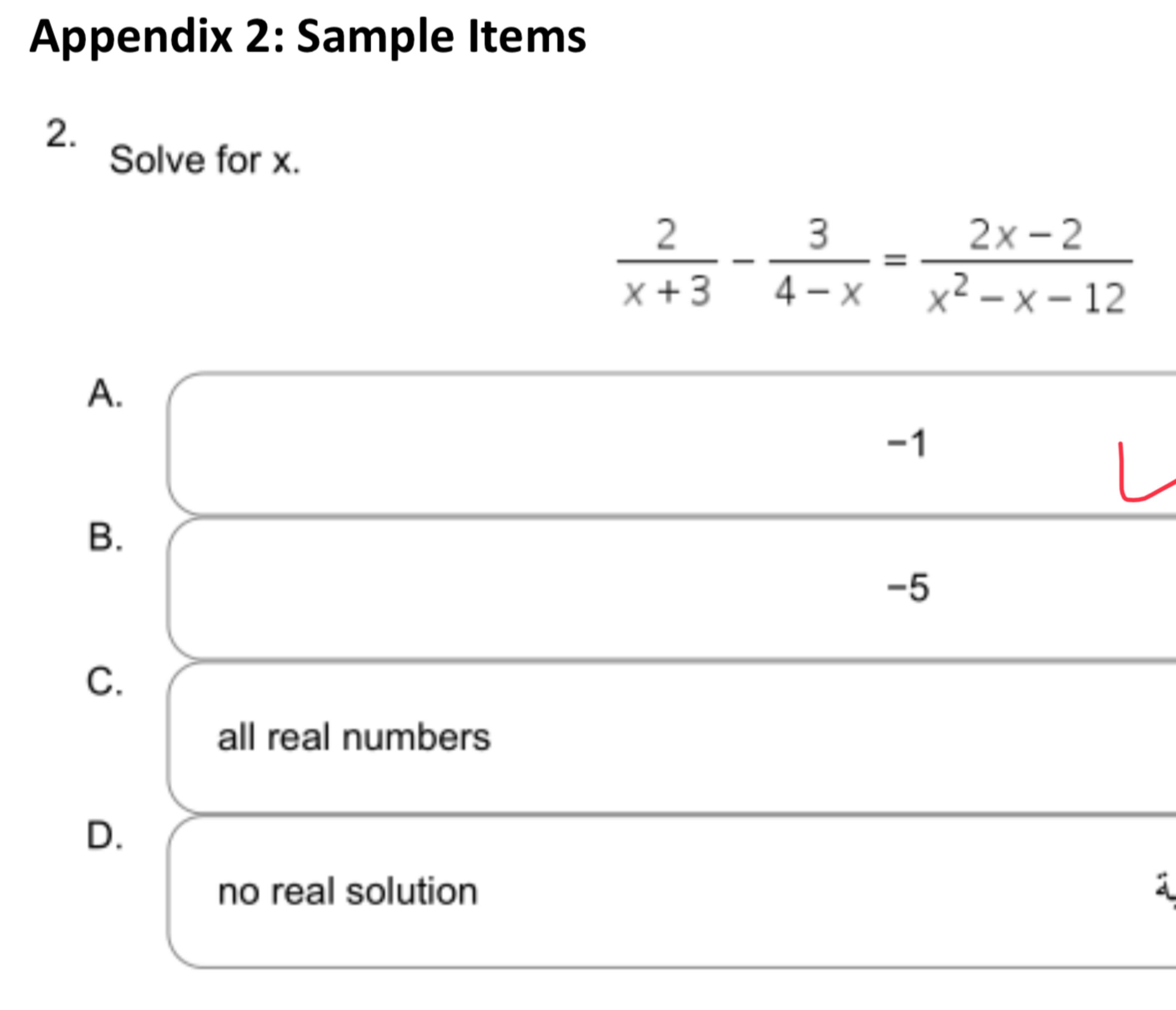 Solved Appendix 2: Sample ItemsSolve for | Chegg.com