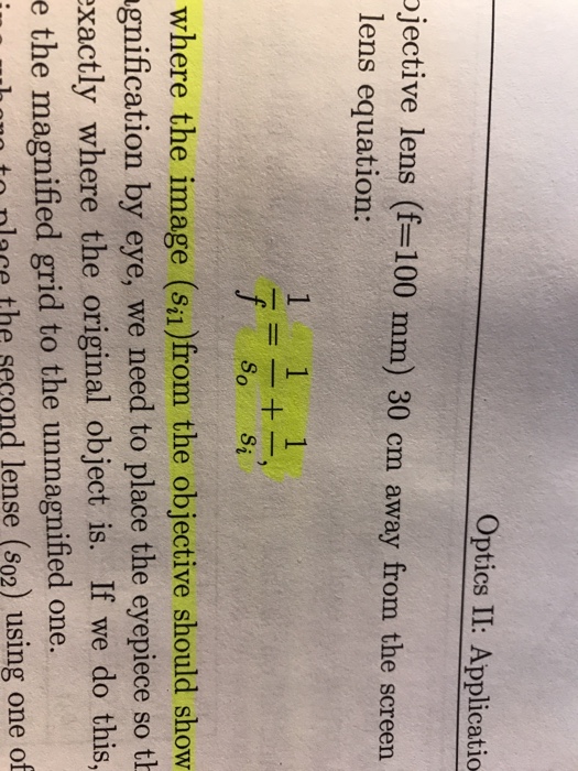 Solved The microscope: Find the equation (9) from | Chegg.com