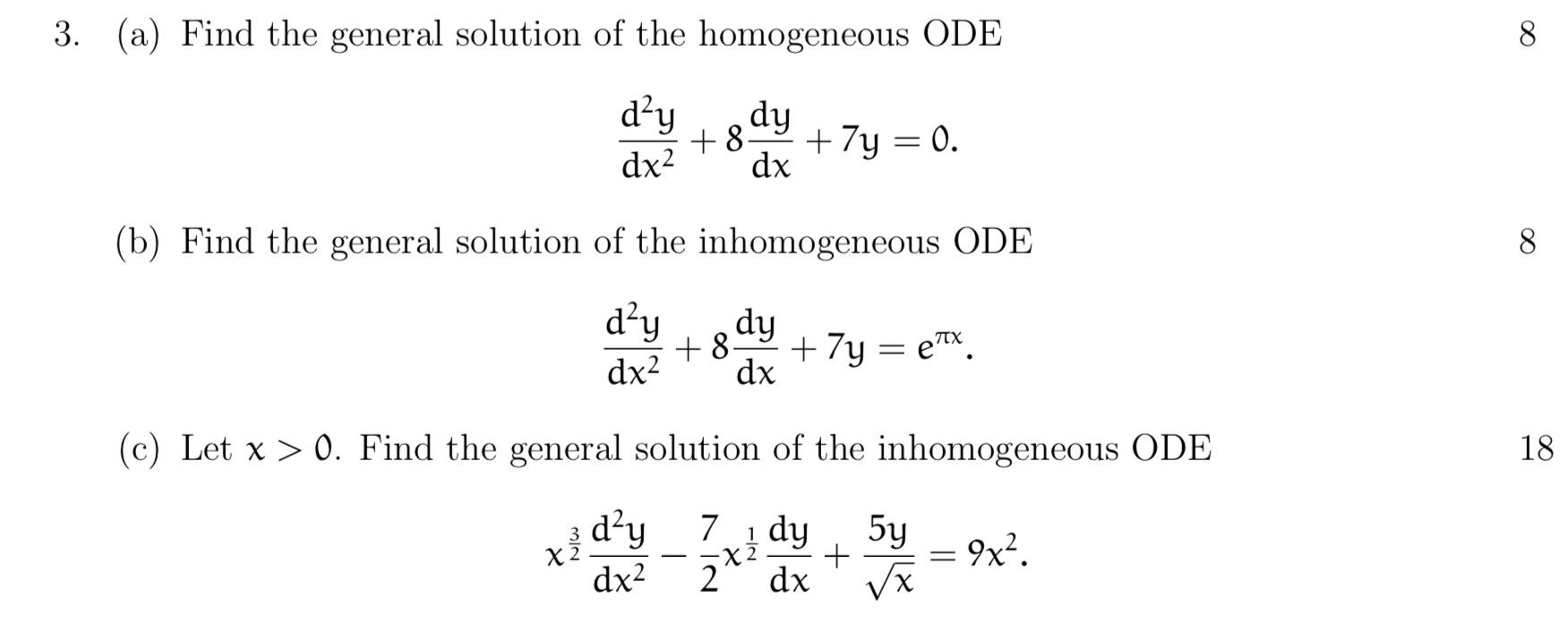 Solved 3. (a) Find the general solution of the homogeneous | Chegg.com