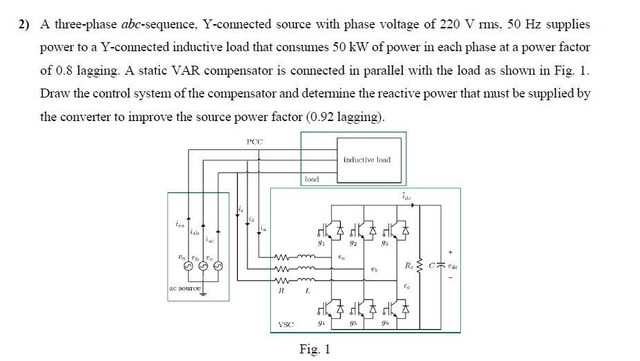 Solved 2) A three-phase abc-sequence, Y-connected source | Chegg.com