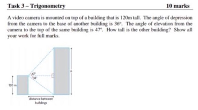 Solved Task 3 - Trigonometry 10 marks A video camera is | Chegg.com