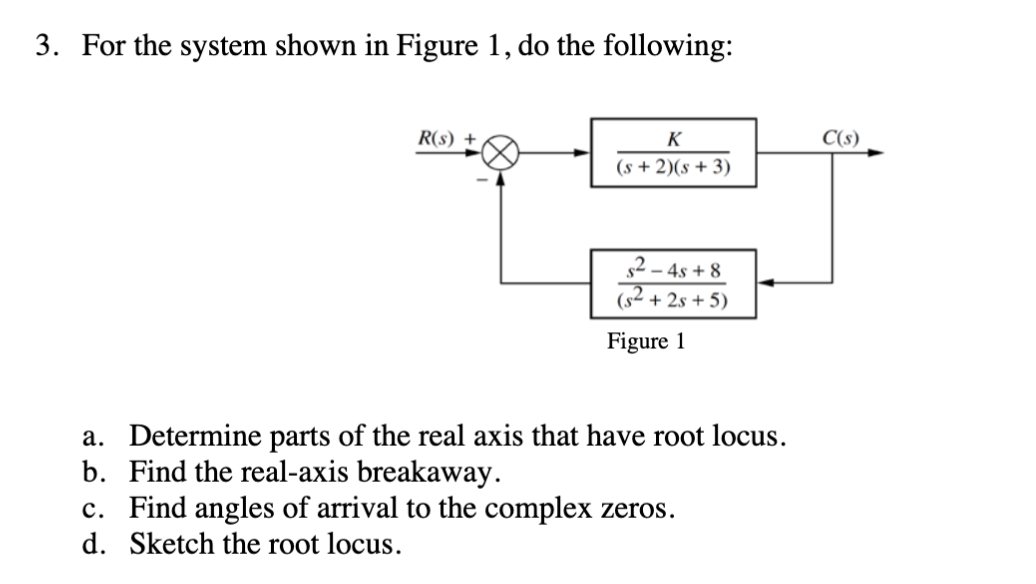 Solved 3. For the system shown in Figure 1, do the | Chegg.com