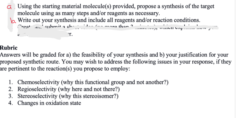 Solved Propose a synthesis of the target molecule from the | Chegg.com
