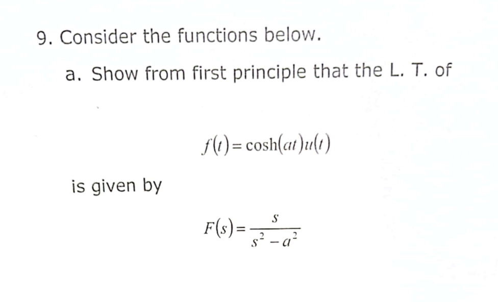 Solved 9. Consider the functions below. a. Show from first | Chegg.com