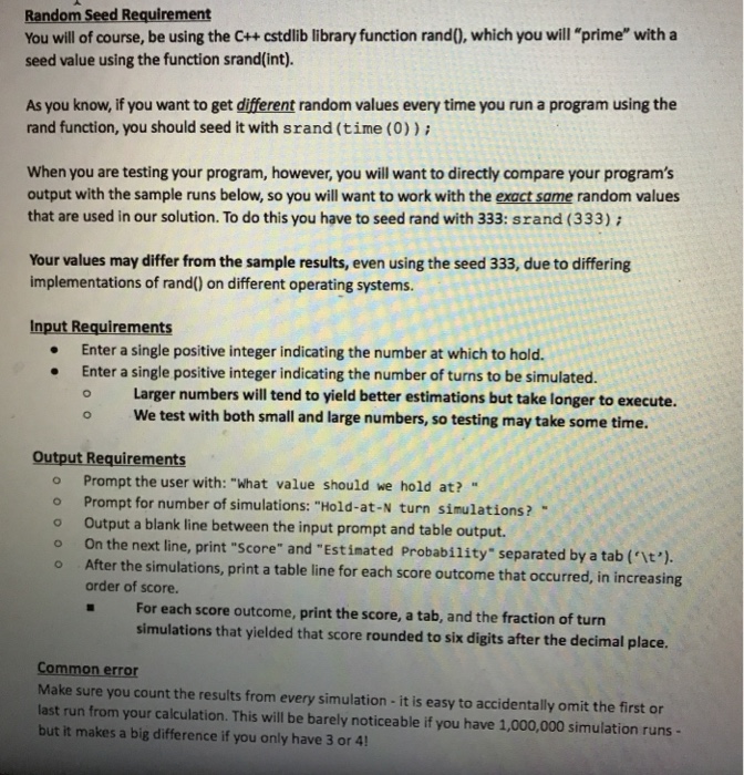 Solved Assignment Specifications We are going to use the | Chegg.com